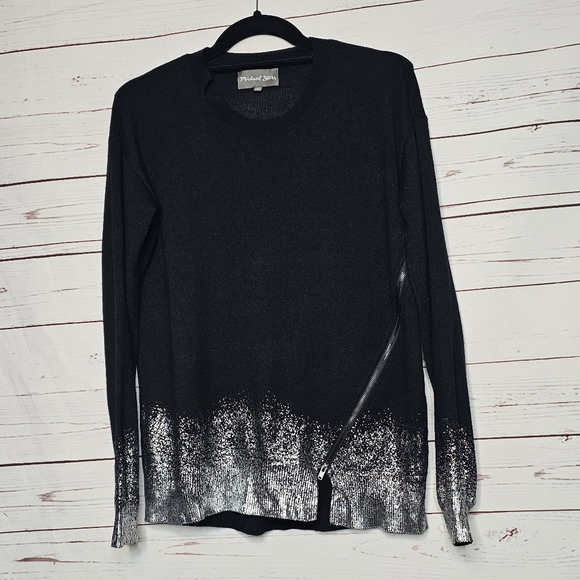 Michael Stars | Sweaters | Michael Stars Black Silver Wool Blend ...